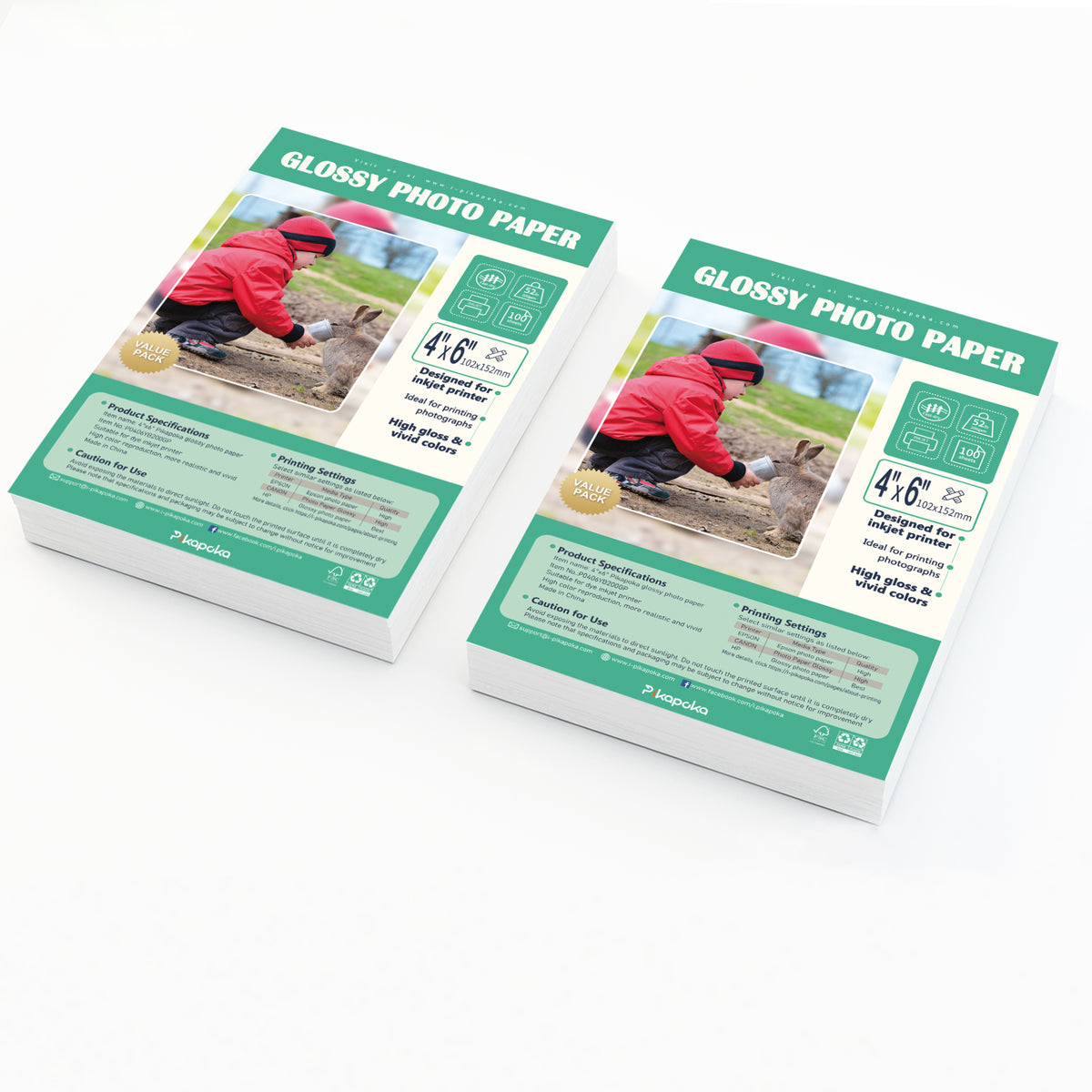 Pikapoka 4x6 Glossy Photo Paper, Photo Quality Paper for Inkjet Printe ...