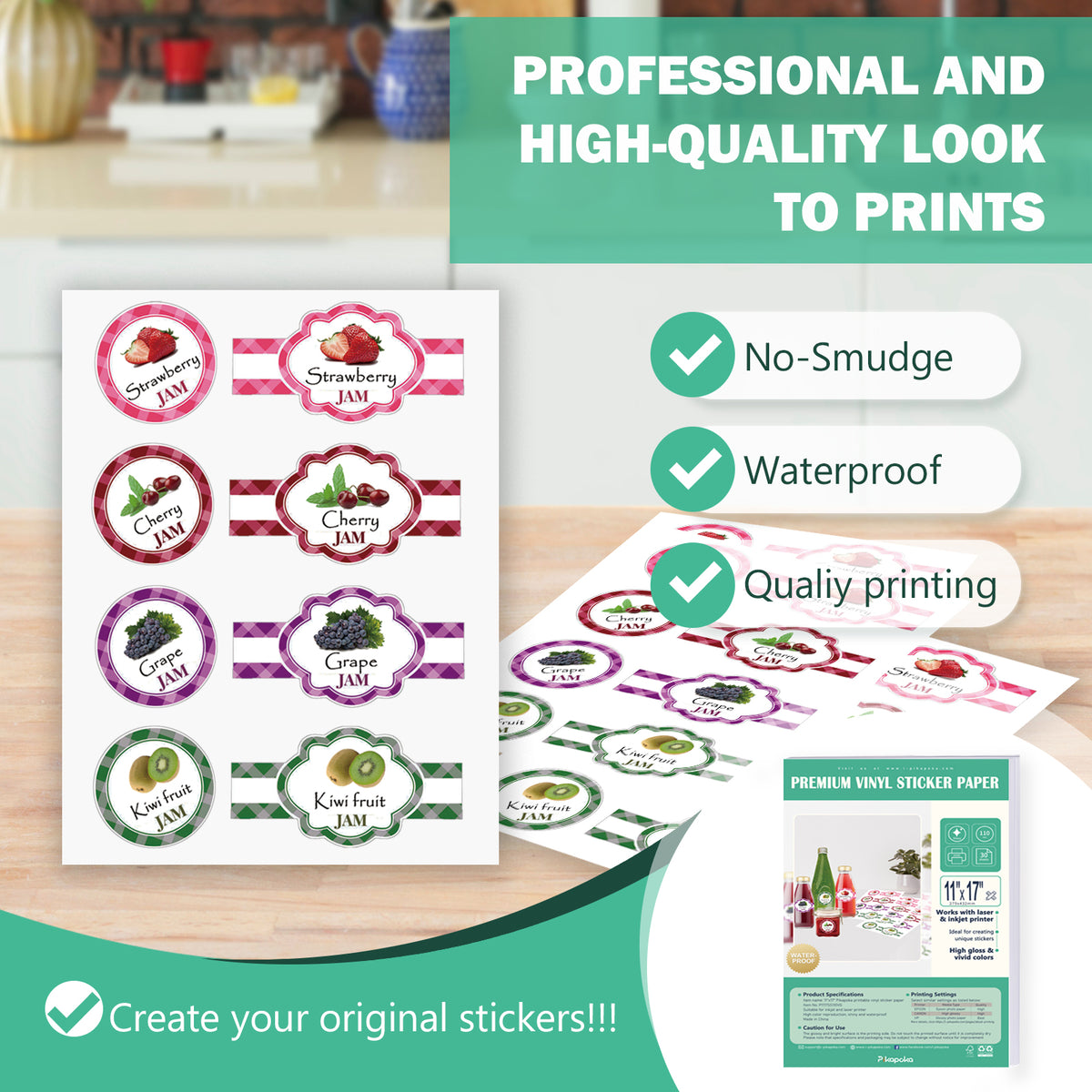 [US & CA STOCK] Pikapoka 11x17 Removable Self-adhesive Vinyl Sticker P ...